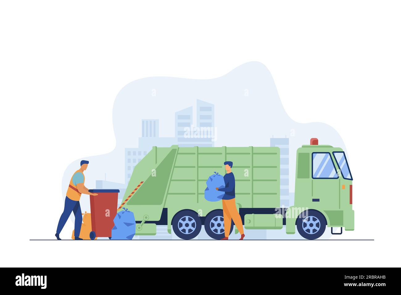 Trash pickup worker cleaning dustbin Stock Vector Image & Art - Alamy