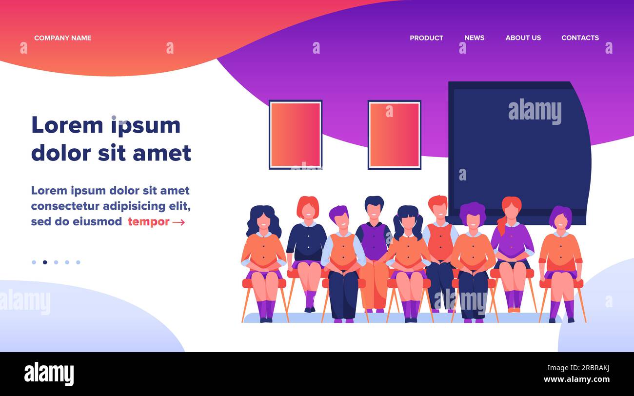 School students posing for class portrait in classroom Stock Vector ...