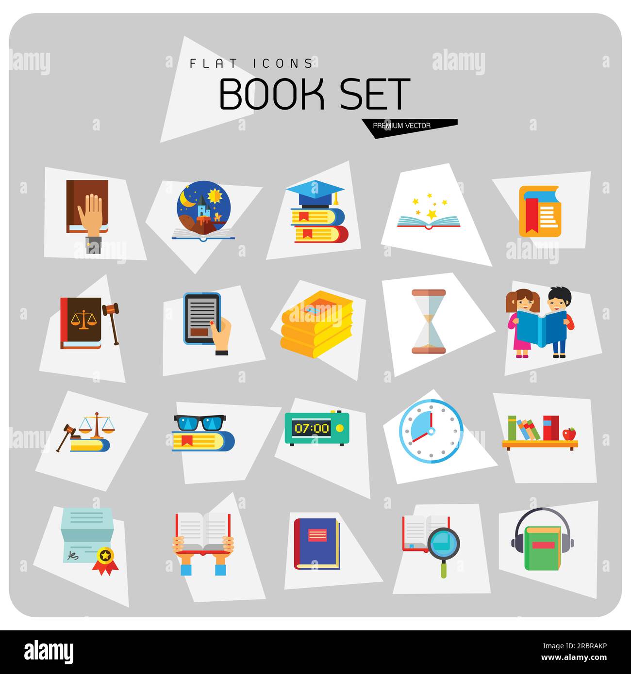 Book Icon Set Stock Vector Image & Art - Alamy