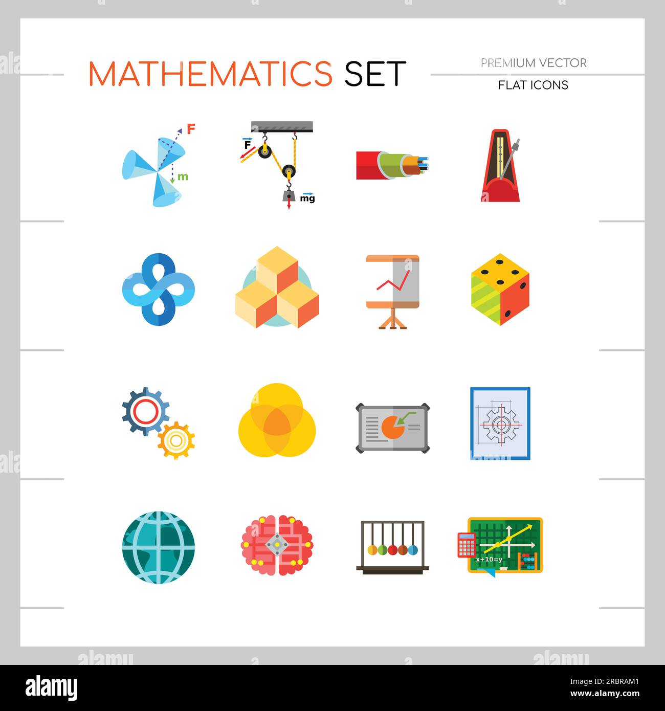 Mathematics Icon Set Stock Vector Image & Art - Alamy