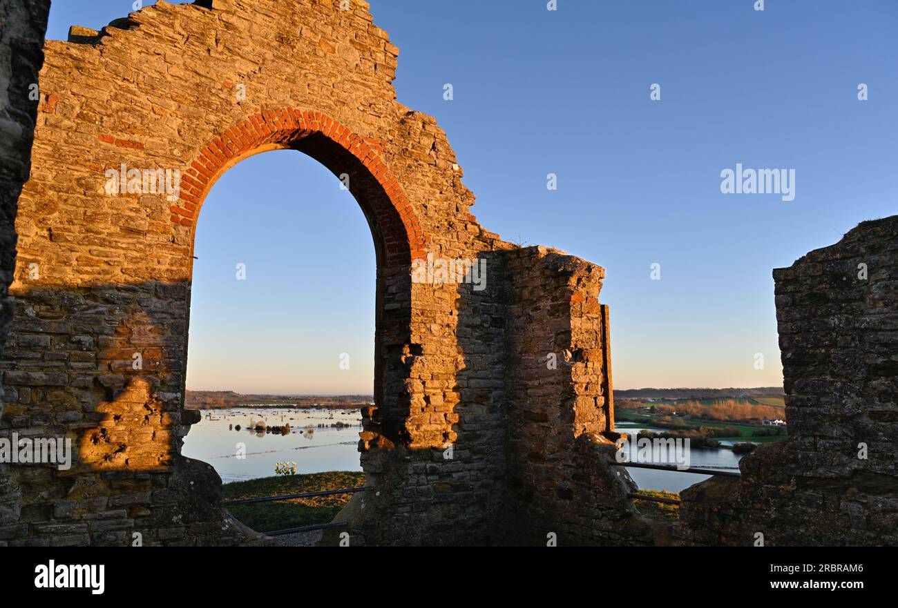Burrow Mump Burrowbridge Somerset England where The River Tone flows ...