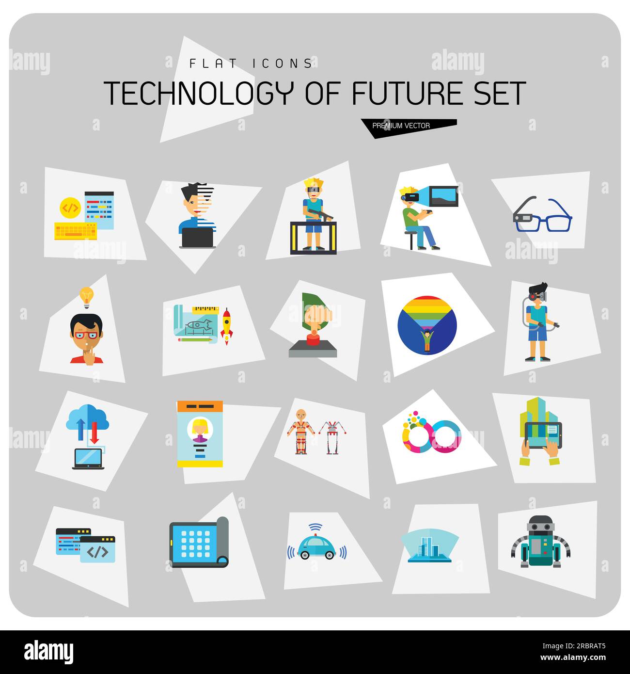 Technology Of Future Icon Set Stock Vector Image & Art - Alamy