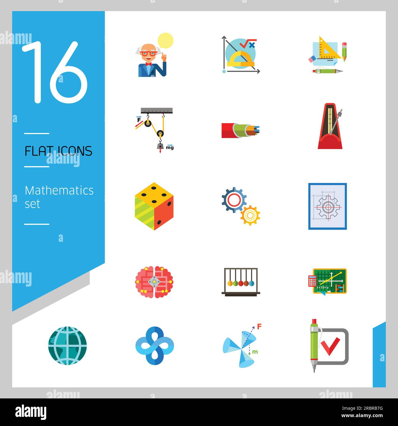 Mathematics Icon Set Stock Vector Image & Art - Alamy