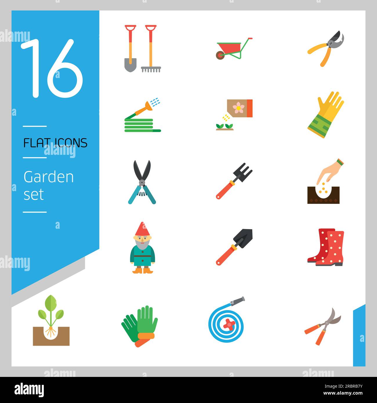 Garden flat icons set Stock Vector Image & Art - Alamy