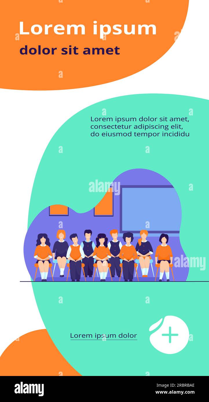 School students posing for class portrait in classroom Stock Vector ...