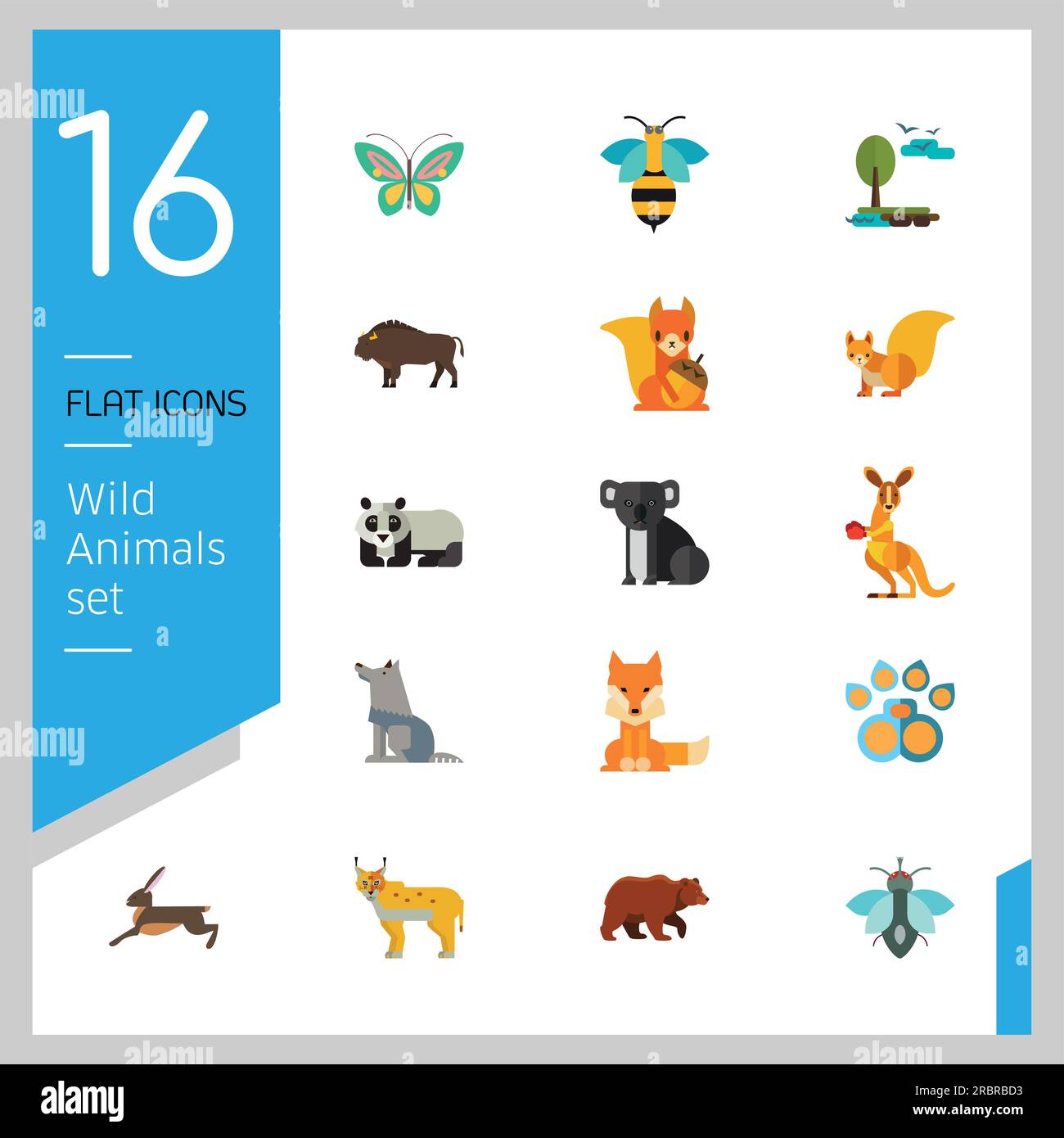 Wild Animals Icon Set Stock Vector Image & Art - Alamy