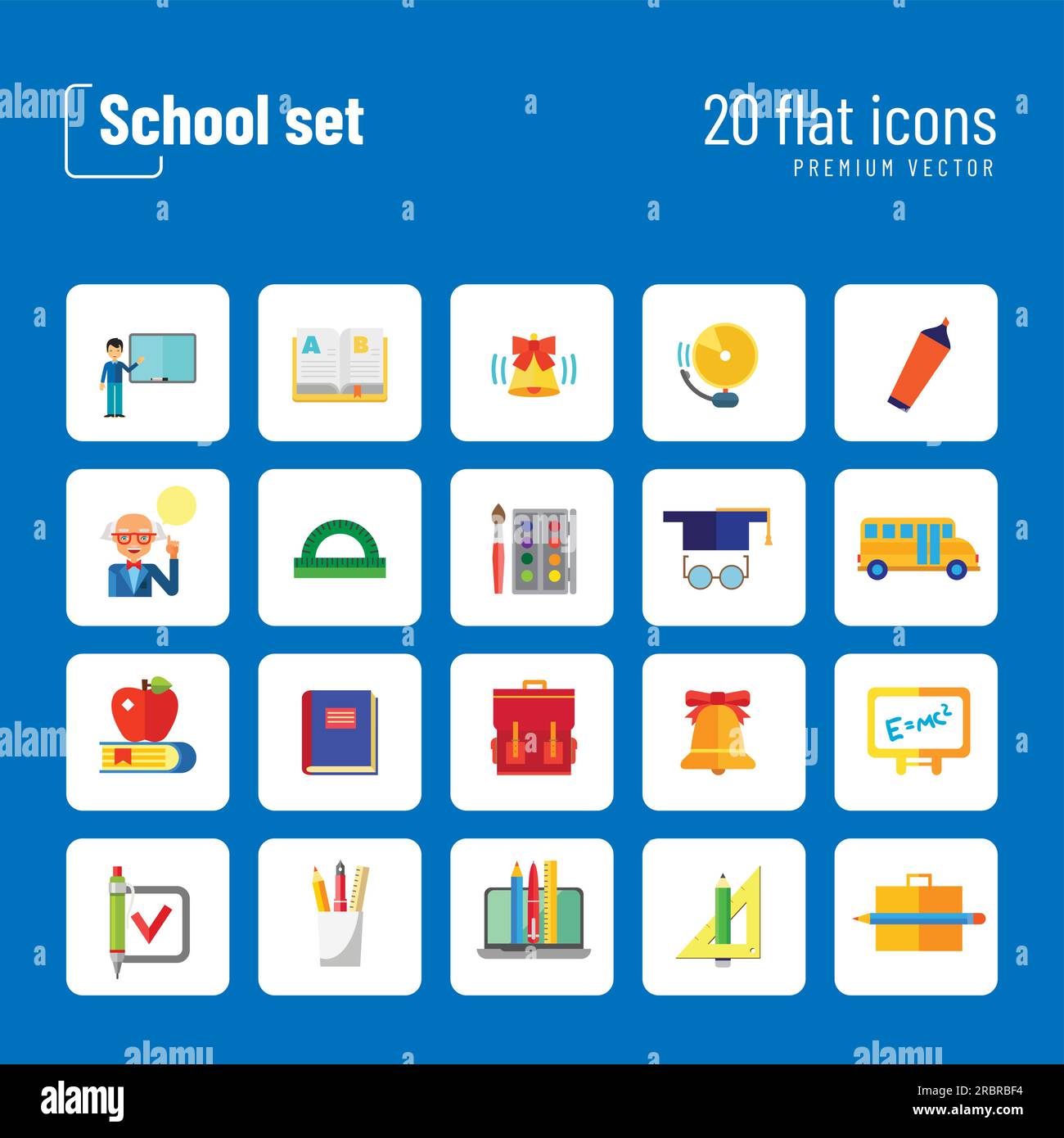 School Icons Set Stock Vector Image & Art - Alamy
