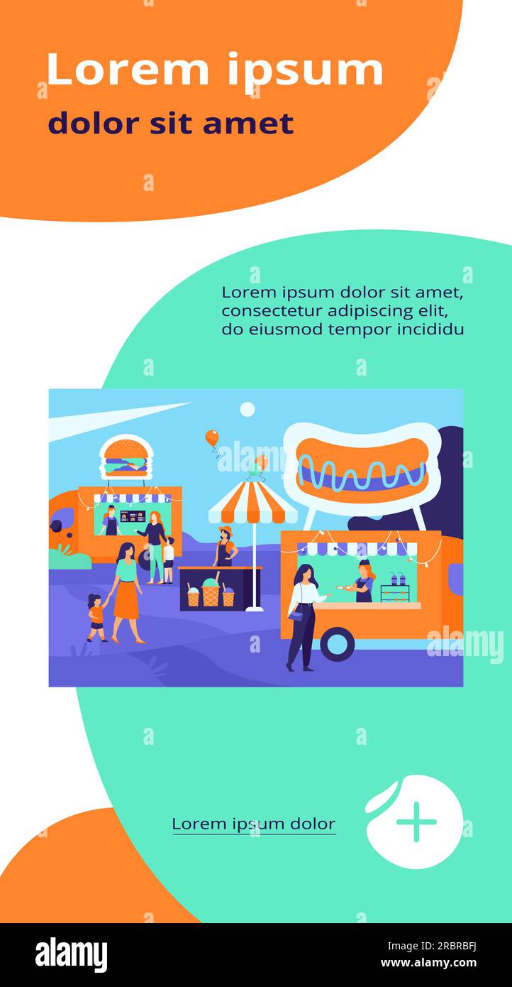 People visiting street food fair Stock Vector Image & Art - Alamy