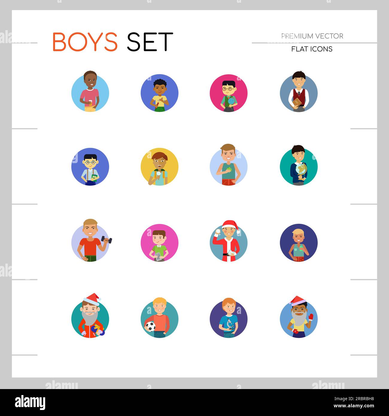 Boys Icons Set Stock Vector Image & Art - Alamy