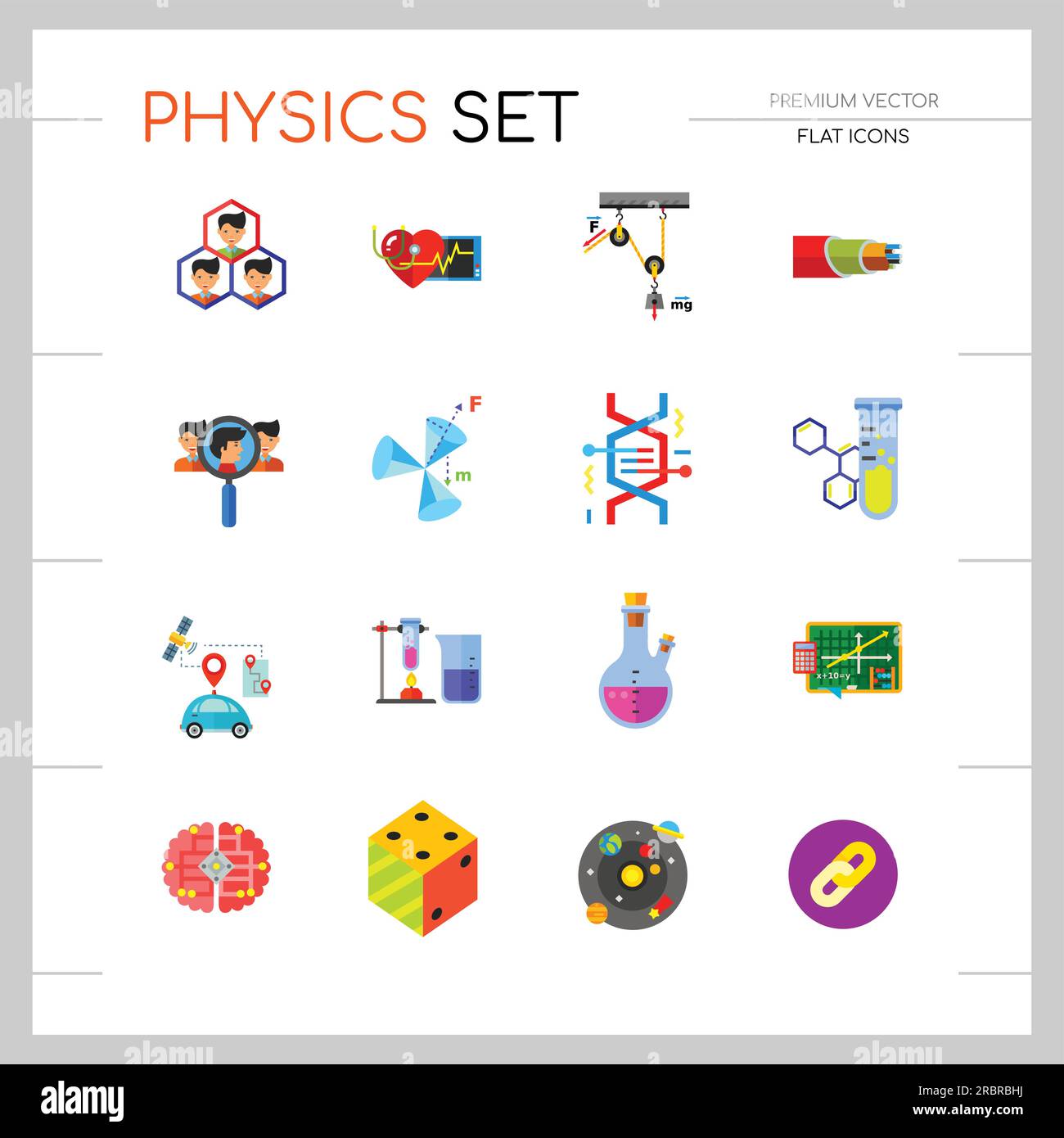 Physics Icon Set Stock Vector Image & Art - Alamy