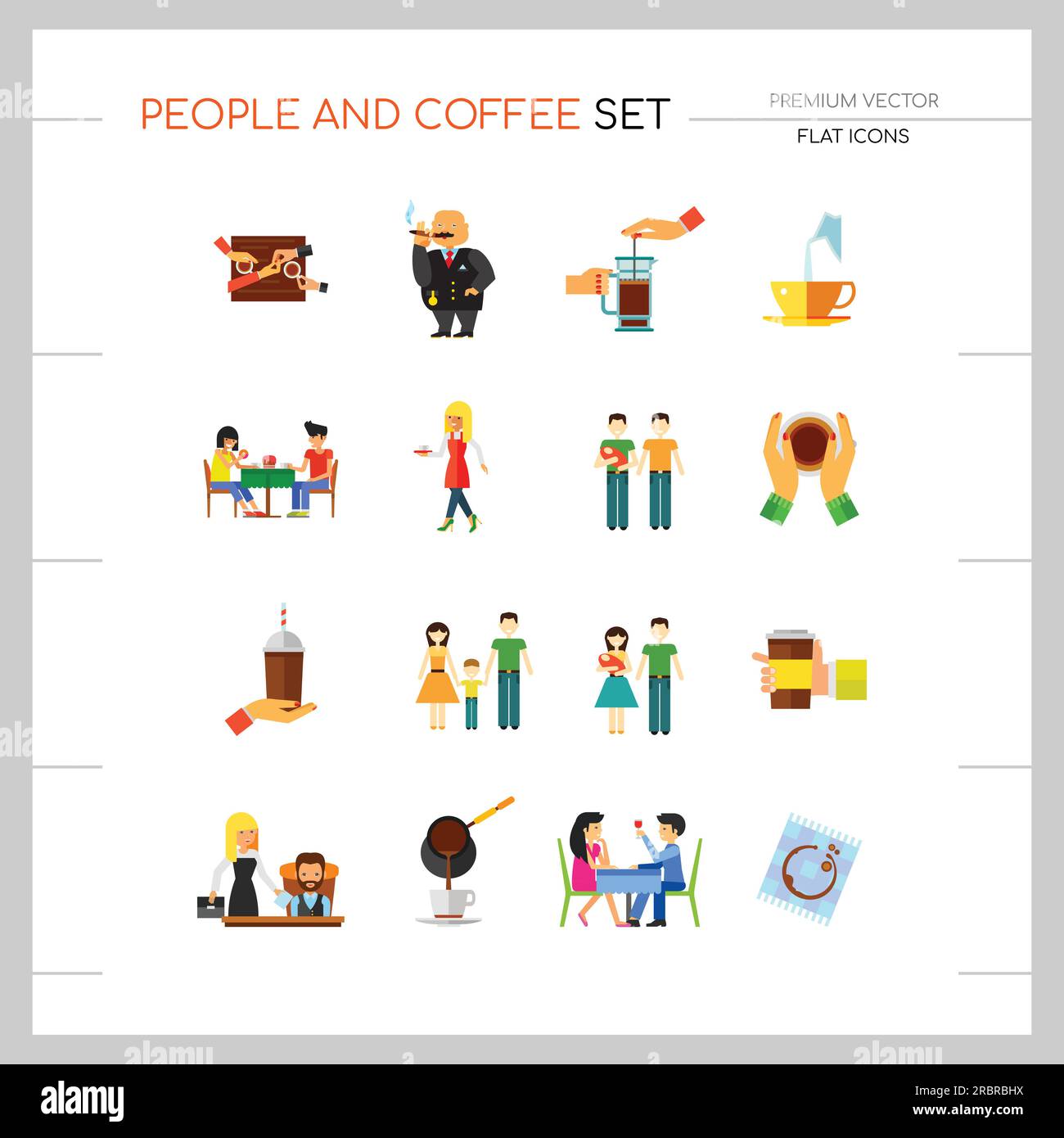 People And Coffee Icon Set Stock Vector Image & Art - Alamy