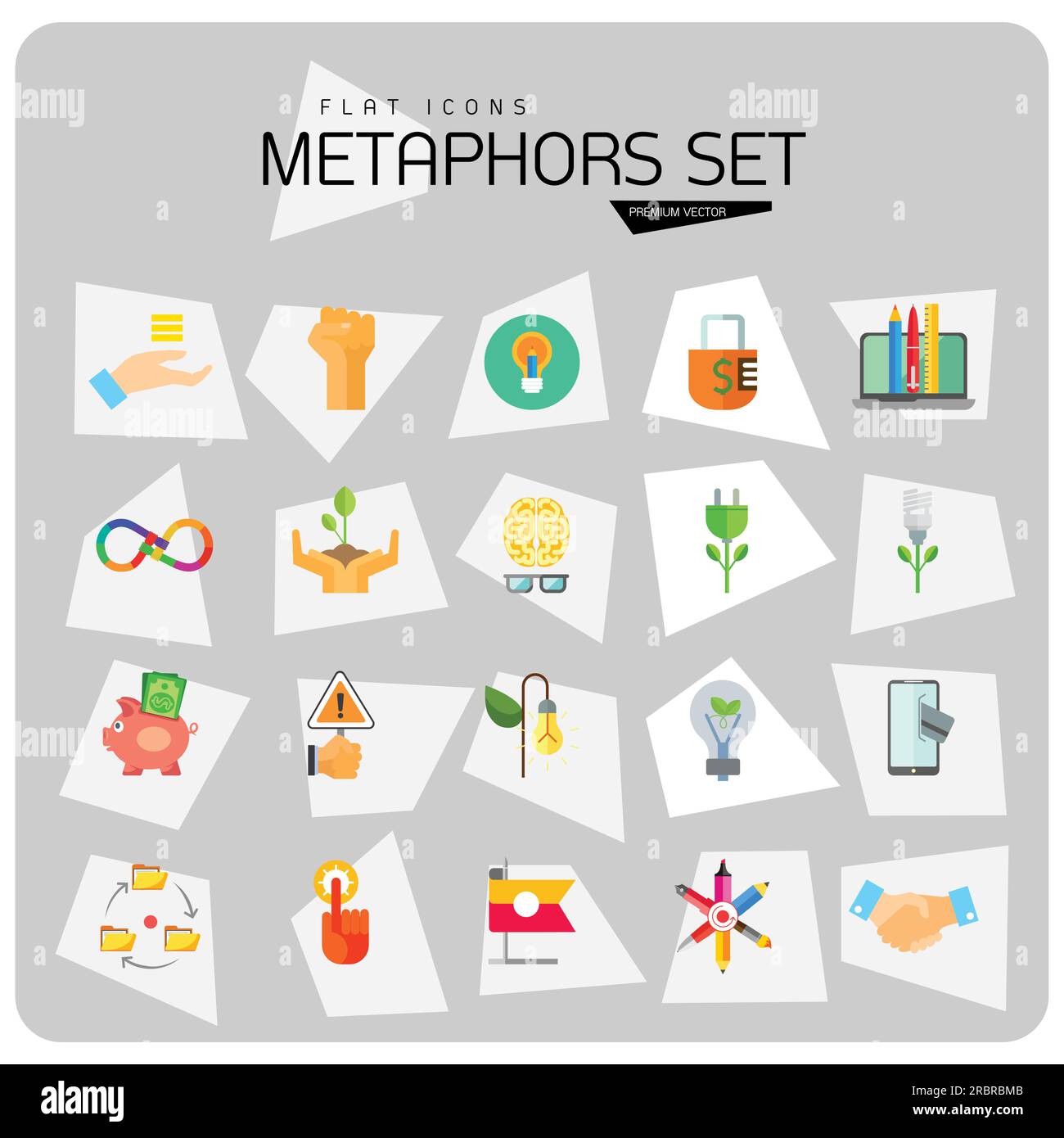 Metaphors flat icons set Stock Vector Image & Art - Alamy