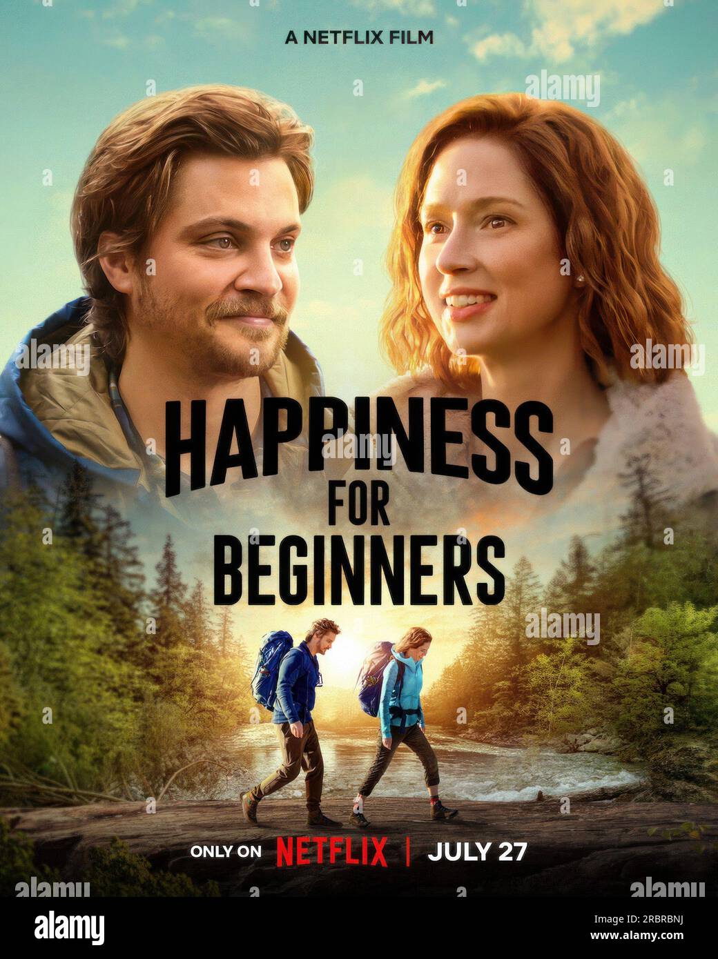 HAPPINESS FOR BEGINNERS, US poster, from left: Luke Grimes, Ellie ...