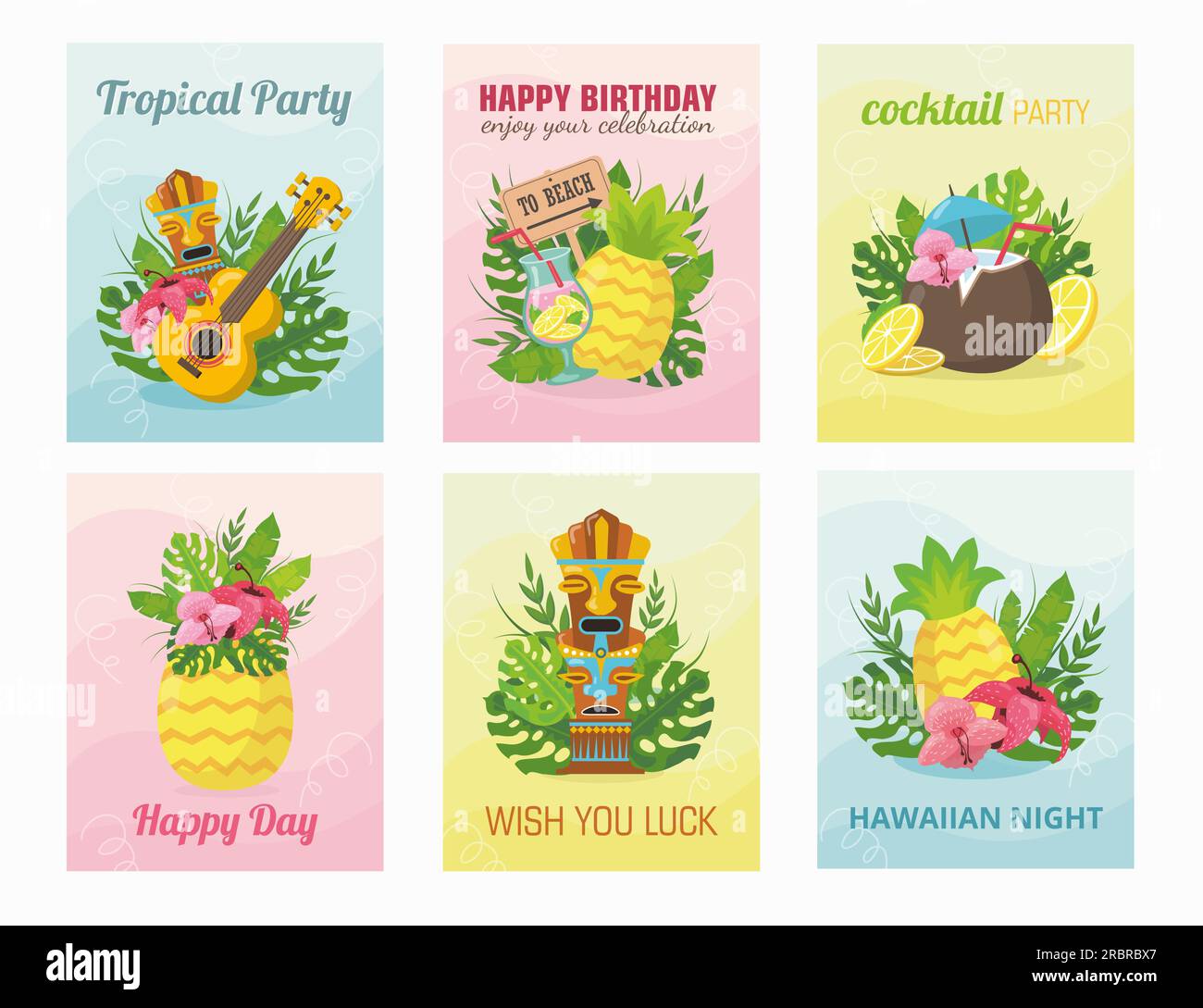 Modern Hawaiian brochures design vector illustration Stock Vector Image ...
