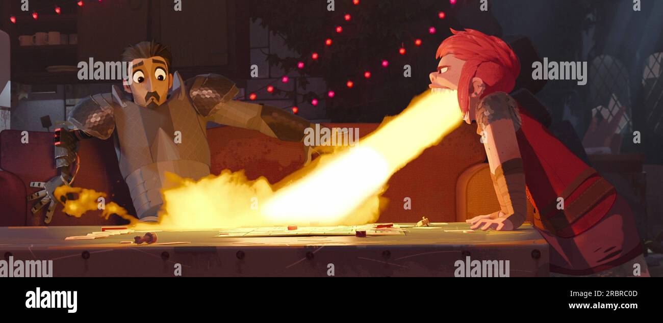 NIMONA, from left: Ballister Boldheart (voice: Riz Ahmed), Nimona ...