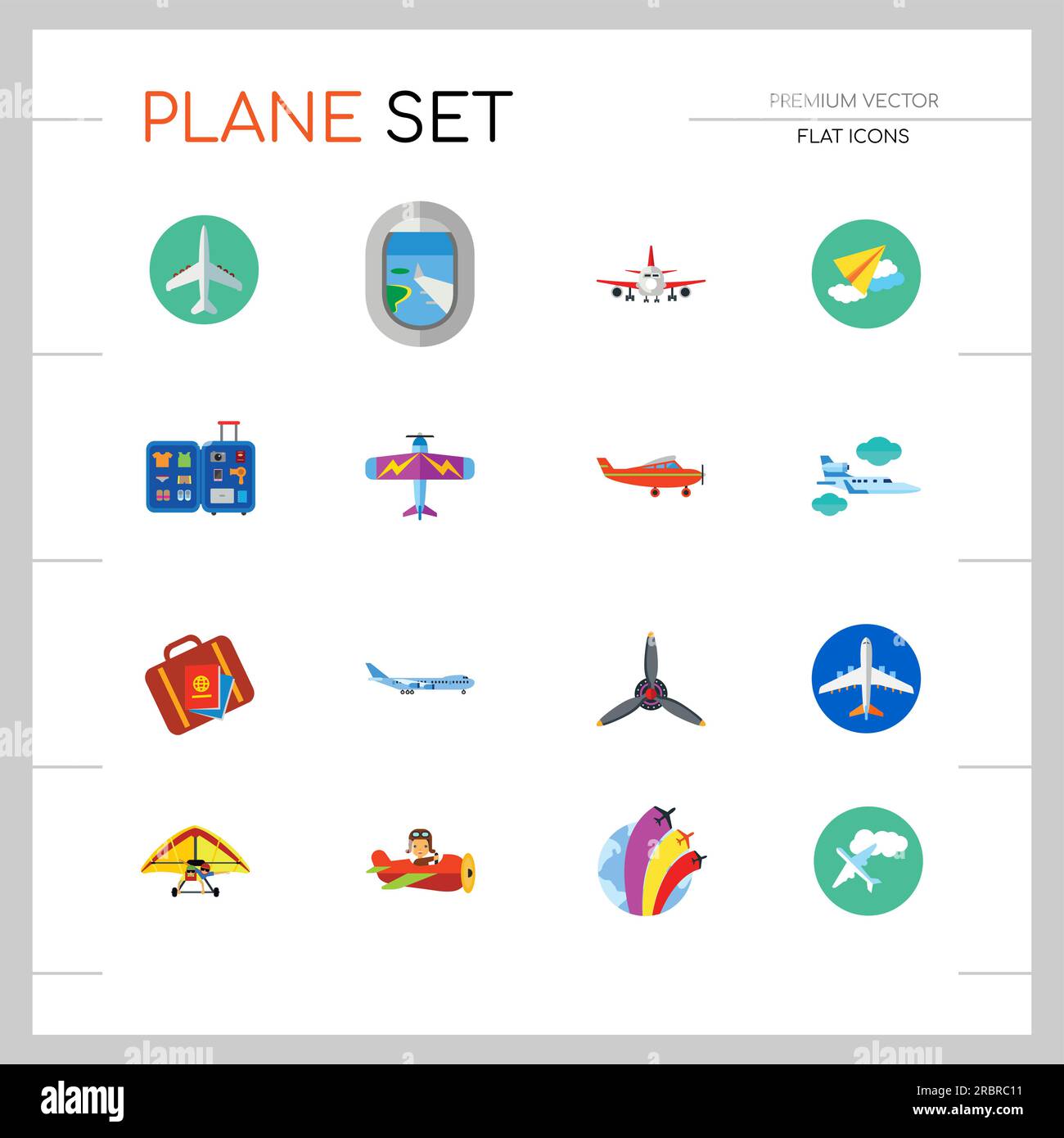 Plane Icon Set Stock Vector Image & Art - Alamy