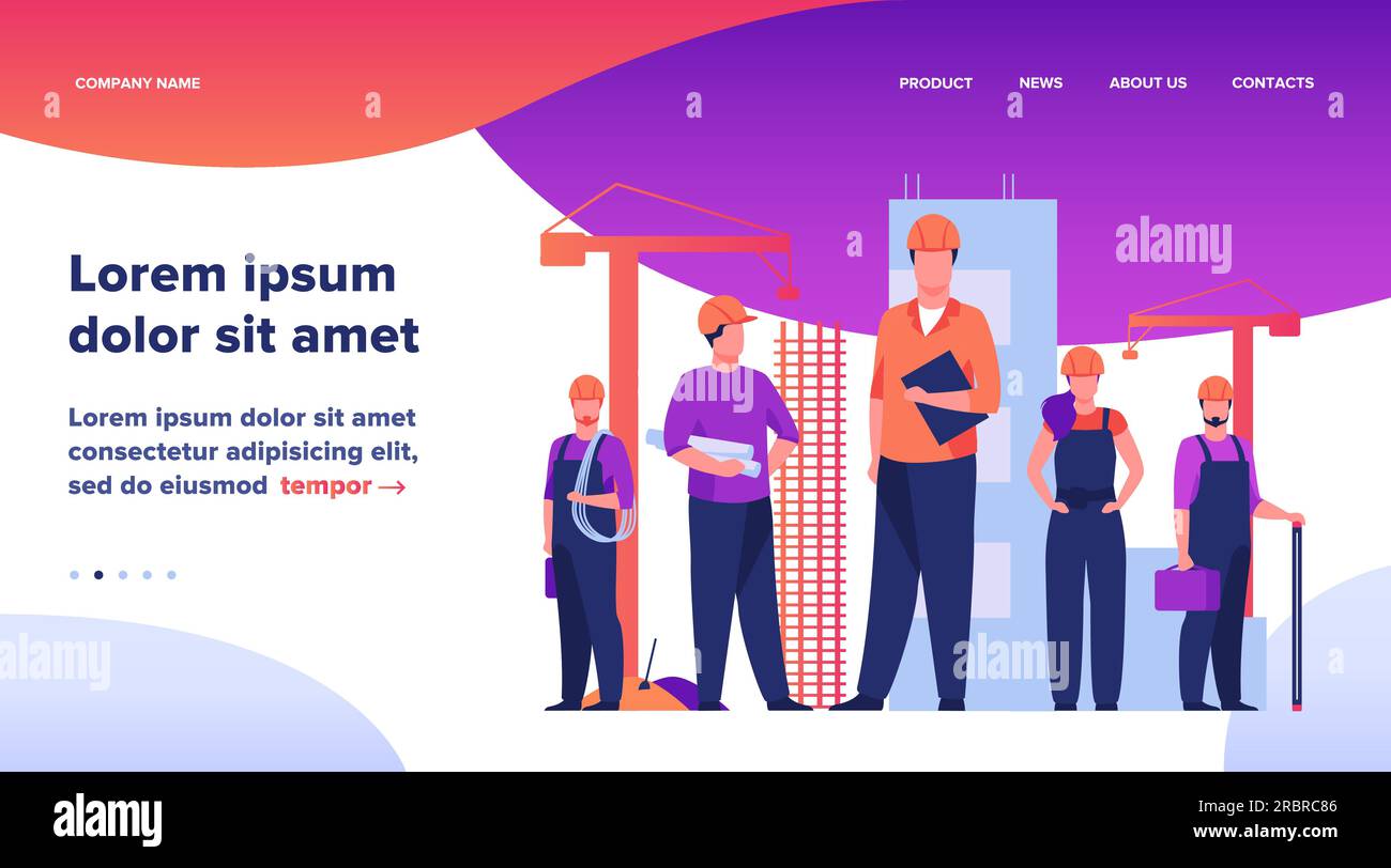 Construction team working on site Stock Vector Image & Art - Alamy