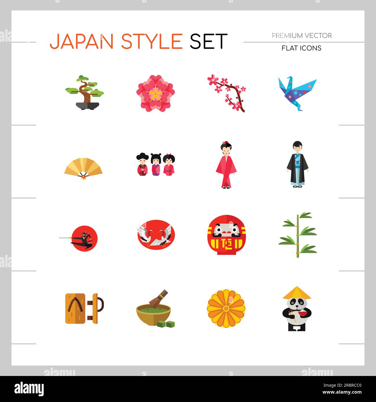 Japan Style Icon Set Stock Vector Image & Art - Alamy