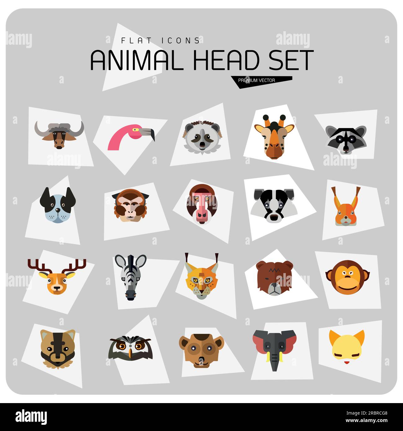 Animal head icons set Stock Vector Image & Art - Alamy