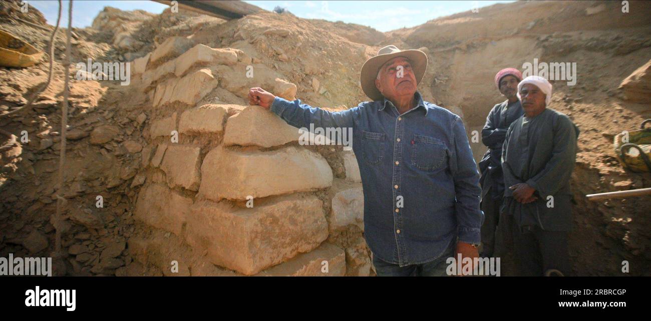 UNKNOWN: THE LOST PYRAMID, Zahi Hawass (center), 2023. © Netflix ...