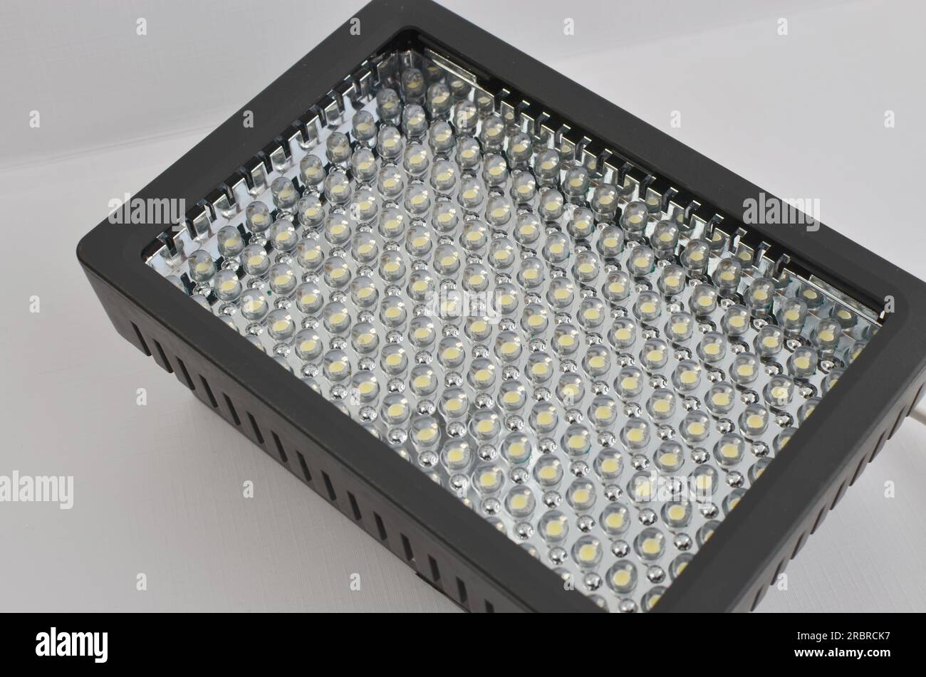 Detail of a panel with small LED lamps turned off, creating an ...