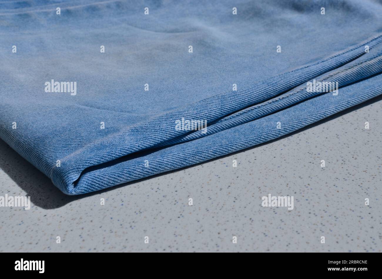 Detail of frayed jeans fabric with visible lines. Unique texture and ...