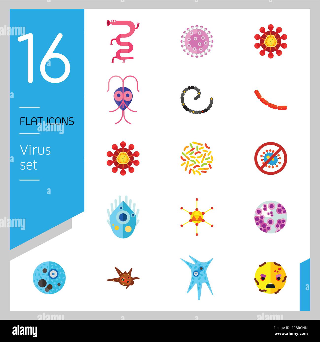 Virus Icons Set Stock Vector Image & Art - Alamy