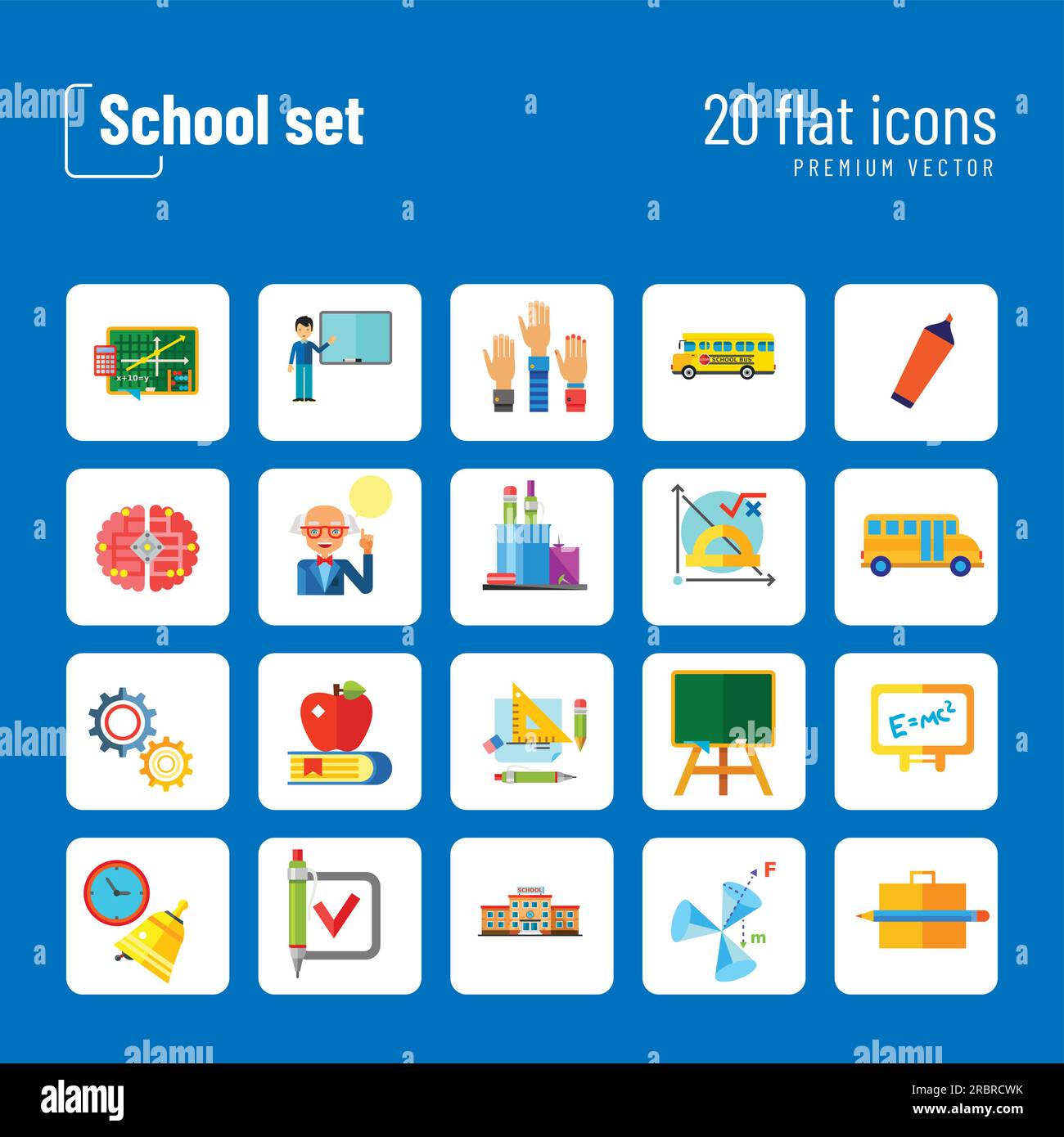 School Icon Set Stock Vector Image & Art - Alamy
