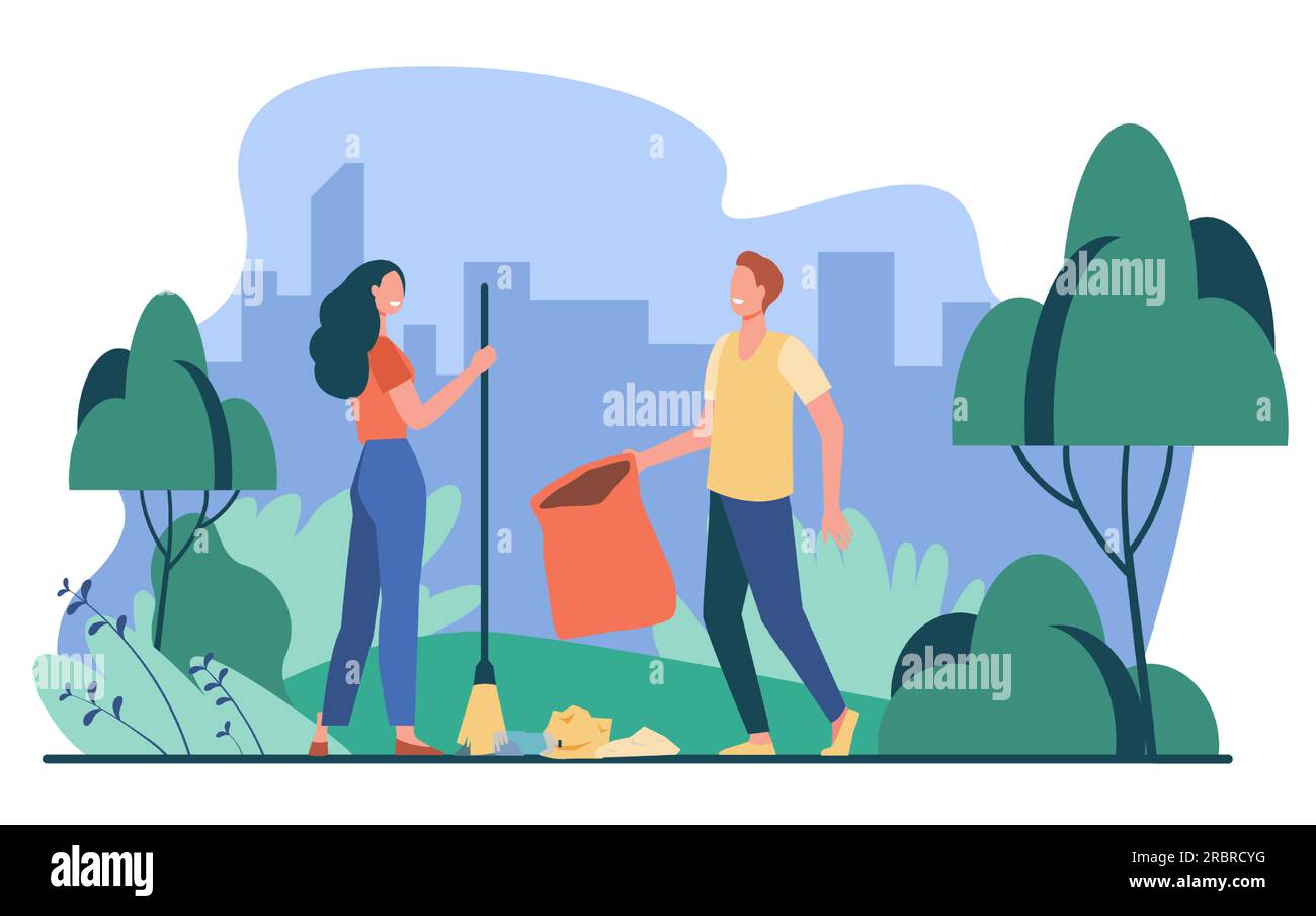 Litter picking vector hi-res stock photography and images - Alamy