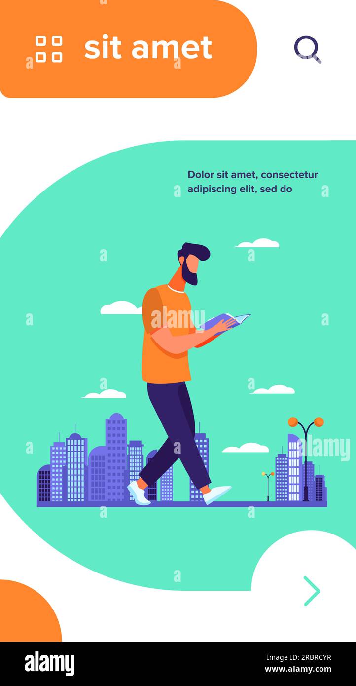 Man reading a book while walking hi-res stock photography and images ...
