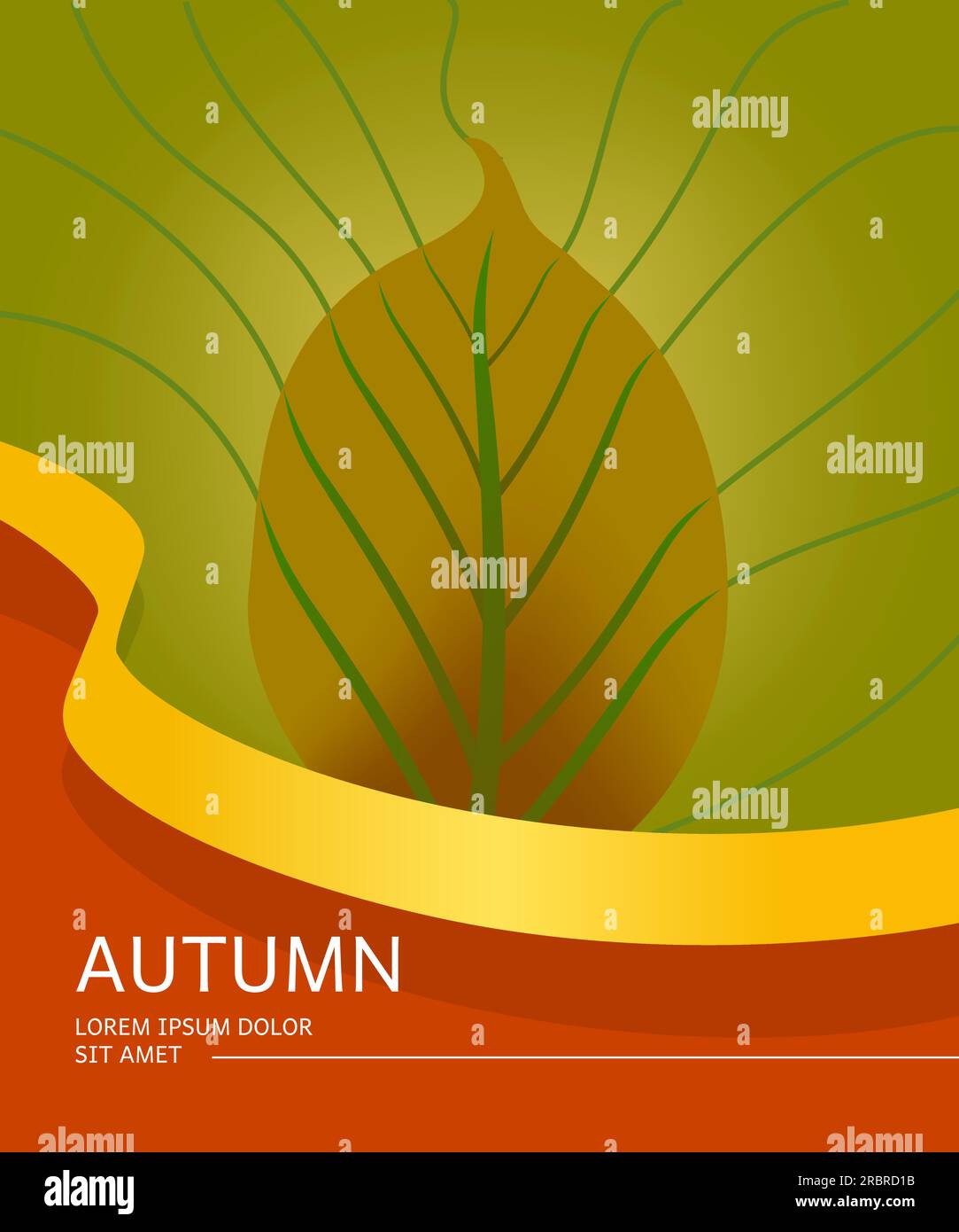 Autumn seasonal brochure design with leaf shape Stock Vector Image ...