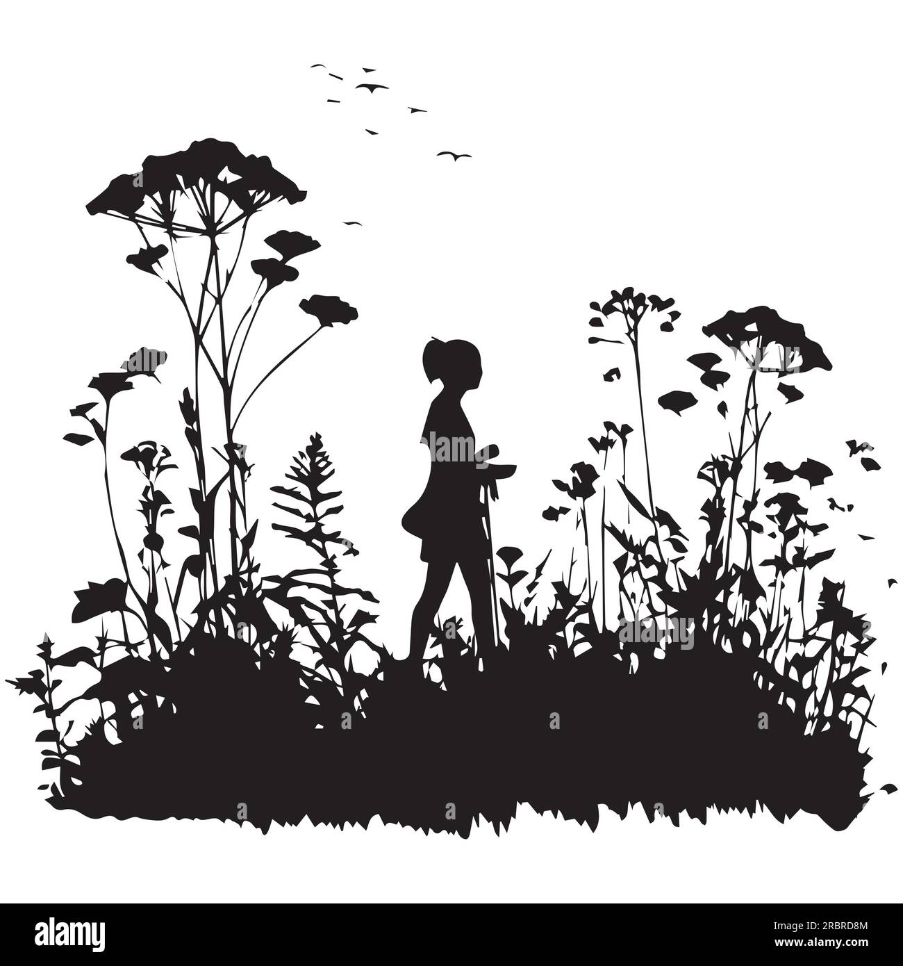 Jungle Silhouette Stock Vector Jungle Plant Vector Silhouette Black