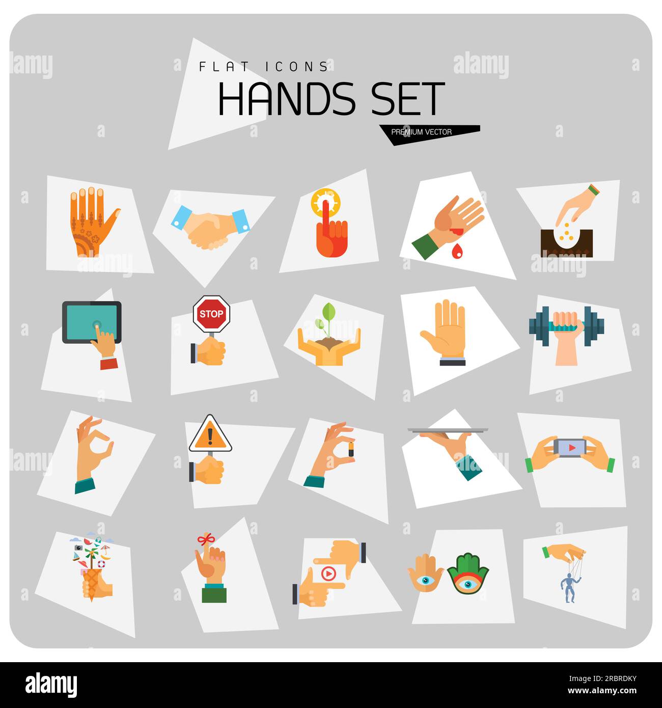 Hands Icons Set Stock Vector Image & Art - Alamy