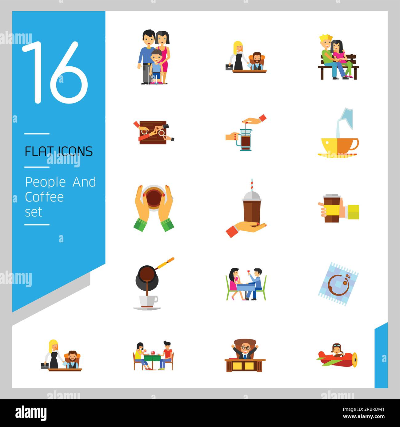 People And Coffee Icon Set Stock Vector Image & Art - Alamy