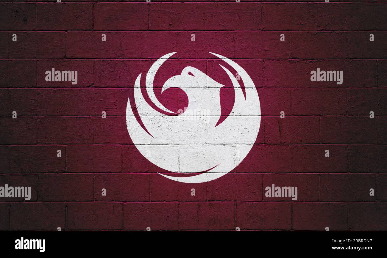 Flag of Phoenix painted on a cinder block wall Stock Photo - Alamy