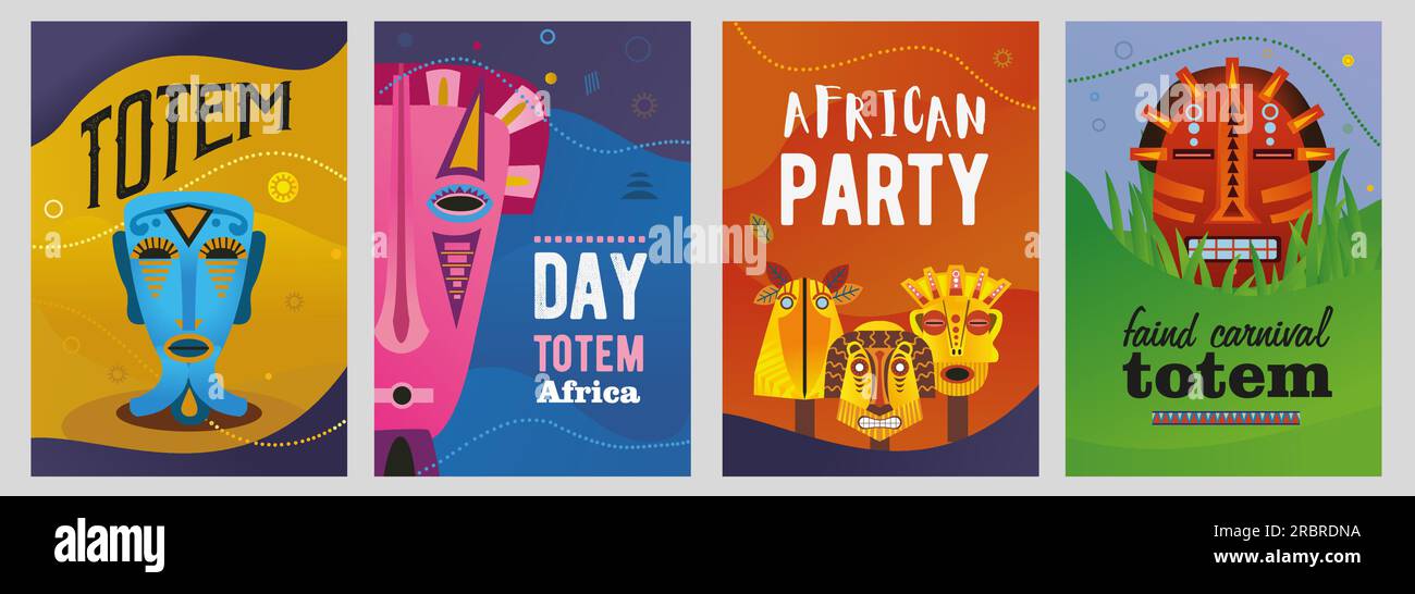 Totem party posters set Stock Vector Image & Art - Alamy