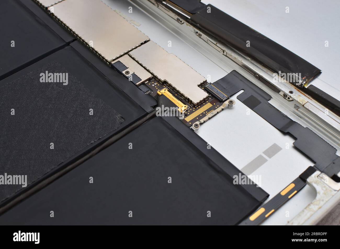 Interior detail of a modern tablet, revealing advanced technology for ...