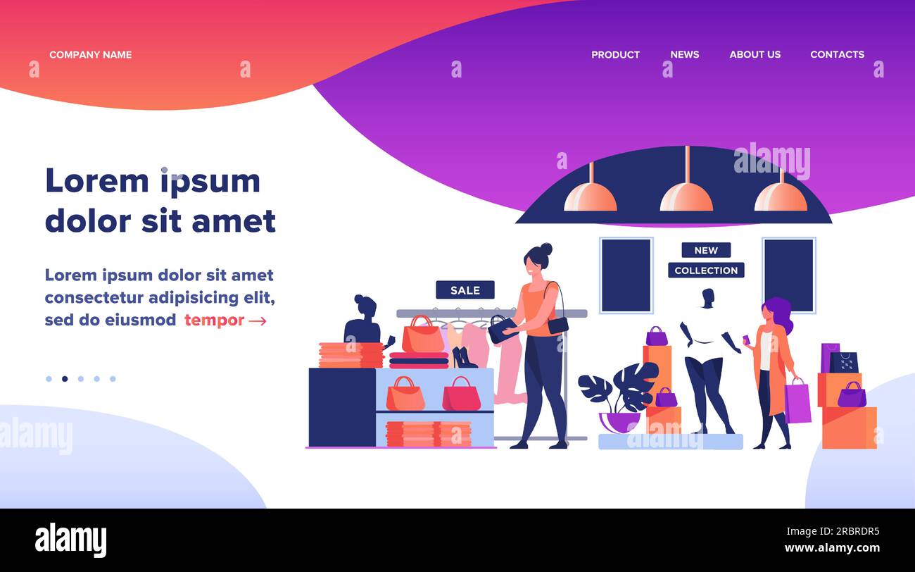 Shopping in clothes store Stock Vector Images - Alamy