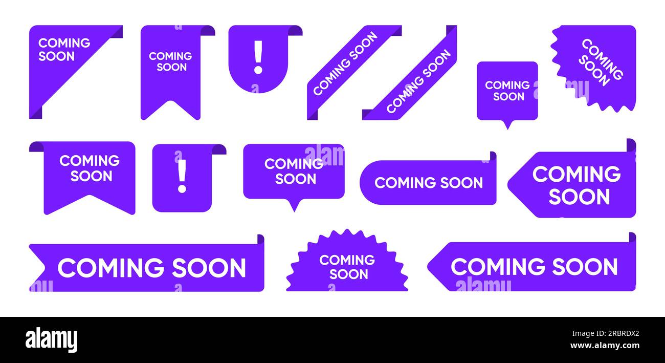 Coming soon flat promo banners set Stock Vector Image & Art - Alamy