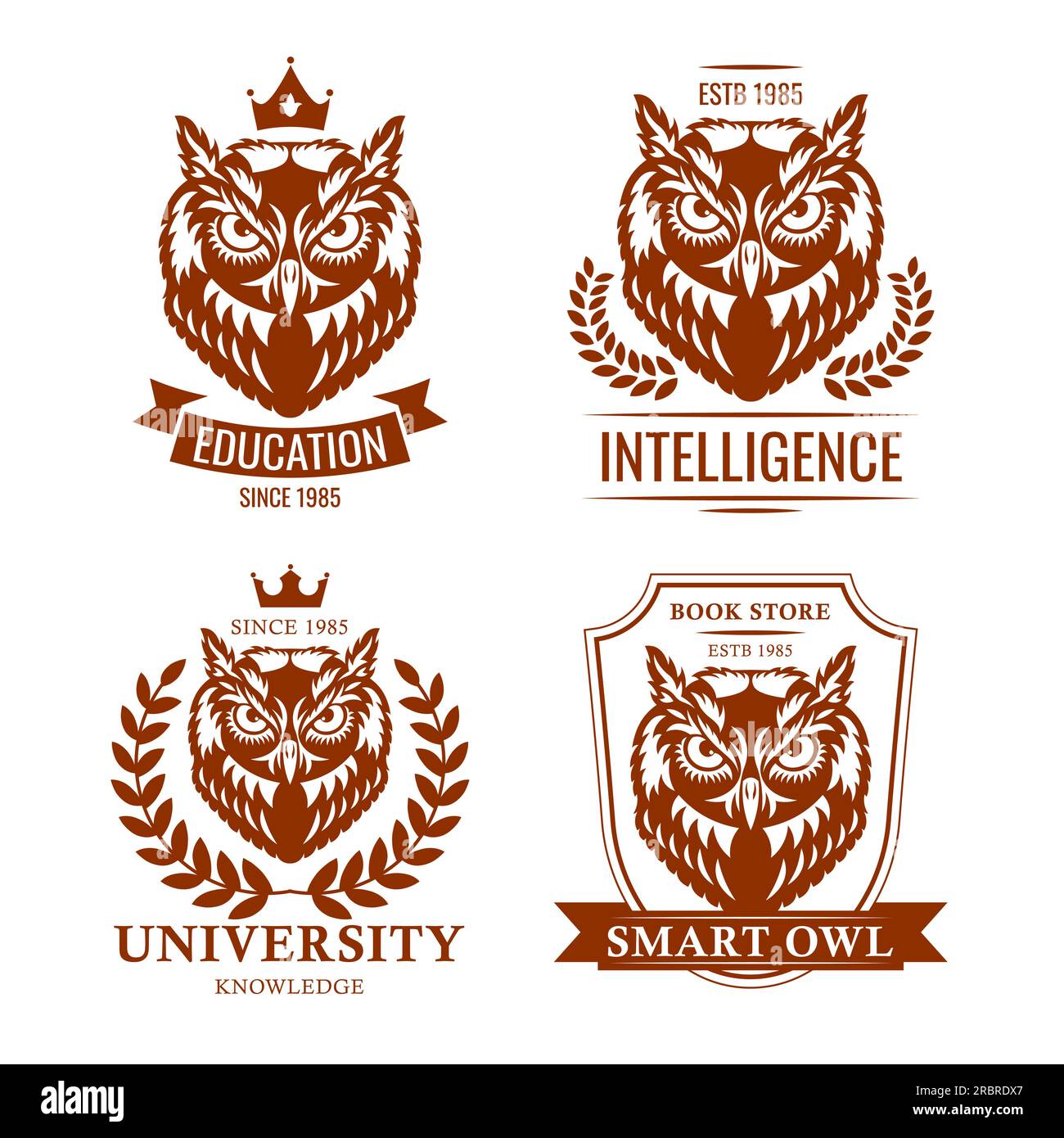 Owl set hi-res stock photography and images - Alamy