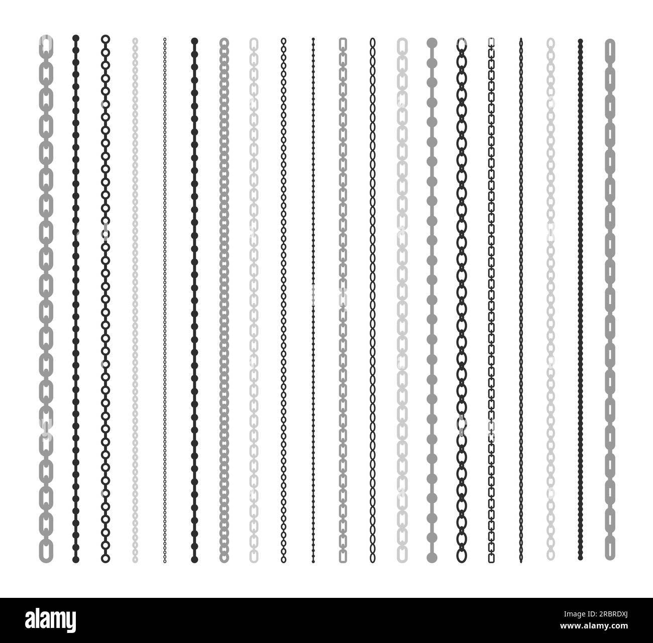 Black lines of chain flat illustration set Stock Vector Image & Art - Alamy
