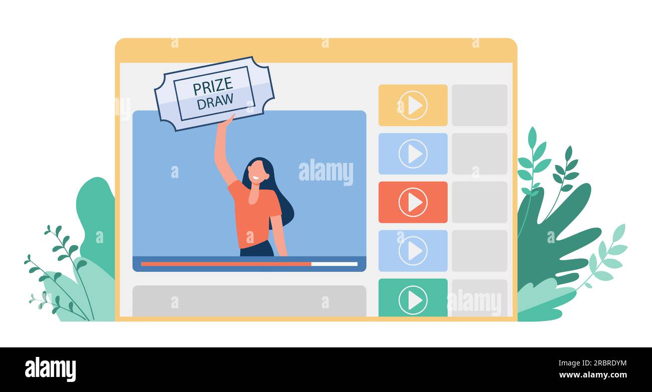 Blogger drawing prize for her followers Stock Vector Image & Art - Alamy