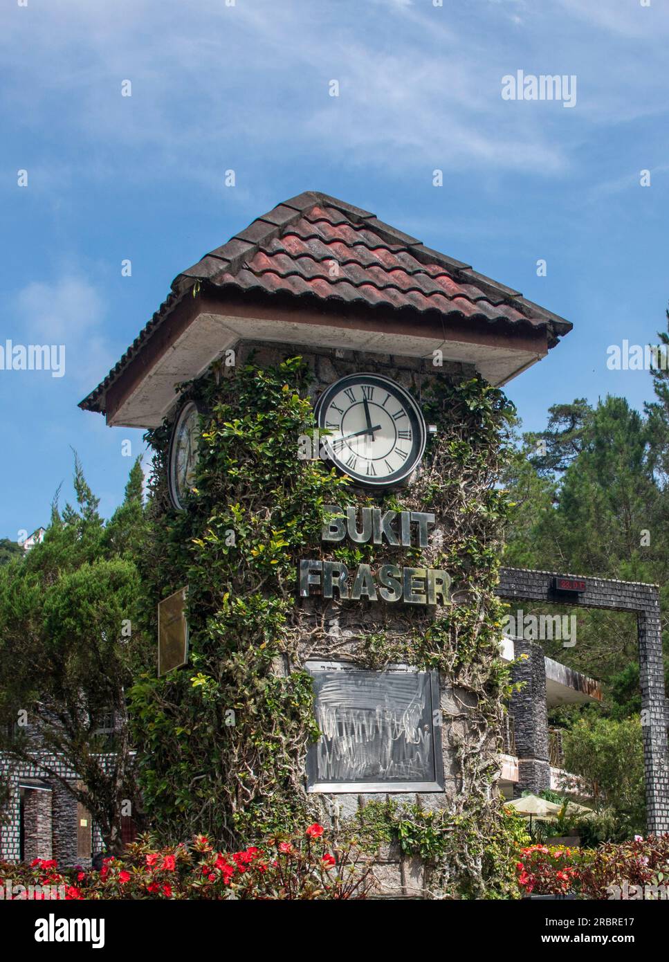 Old colonial clock tower toen centre Fraser Hill Malaysia Stock Photo ...