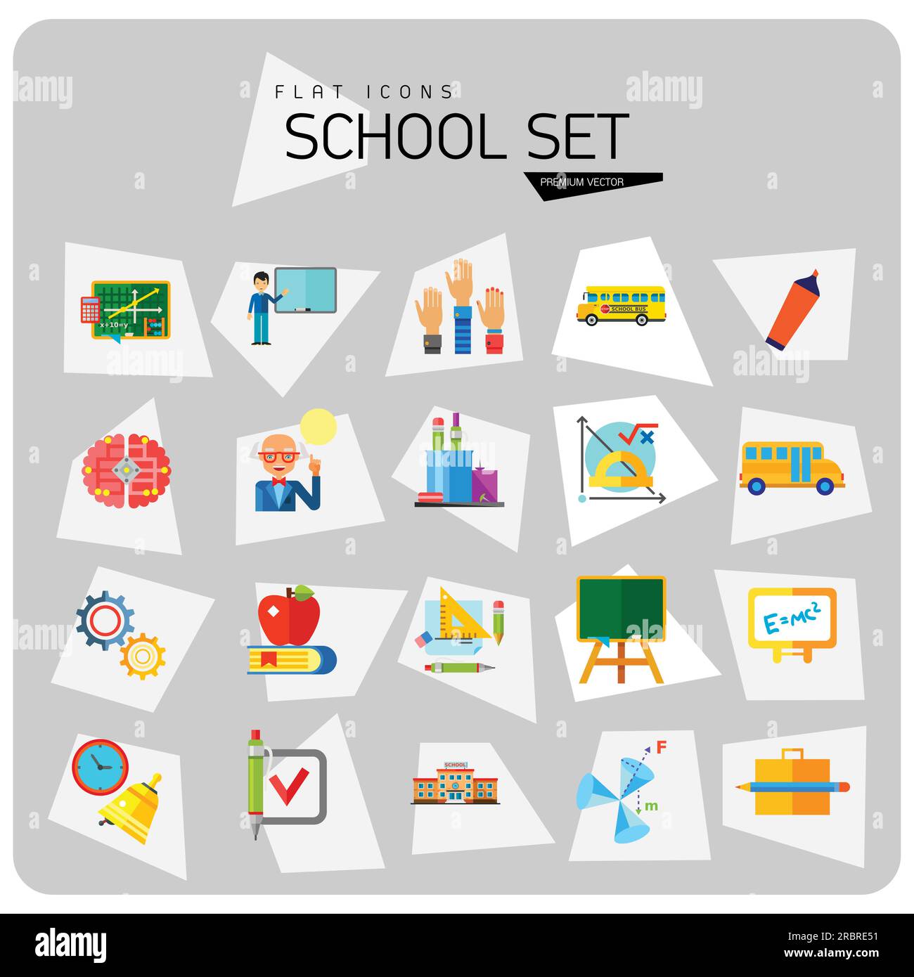 School Icon Set Stock Vector Image & Art - Alamy