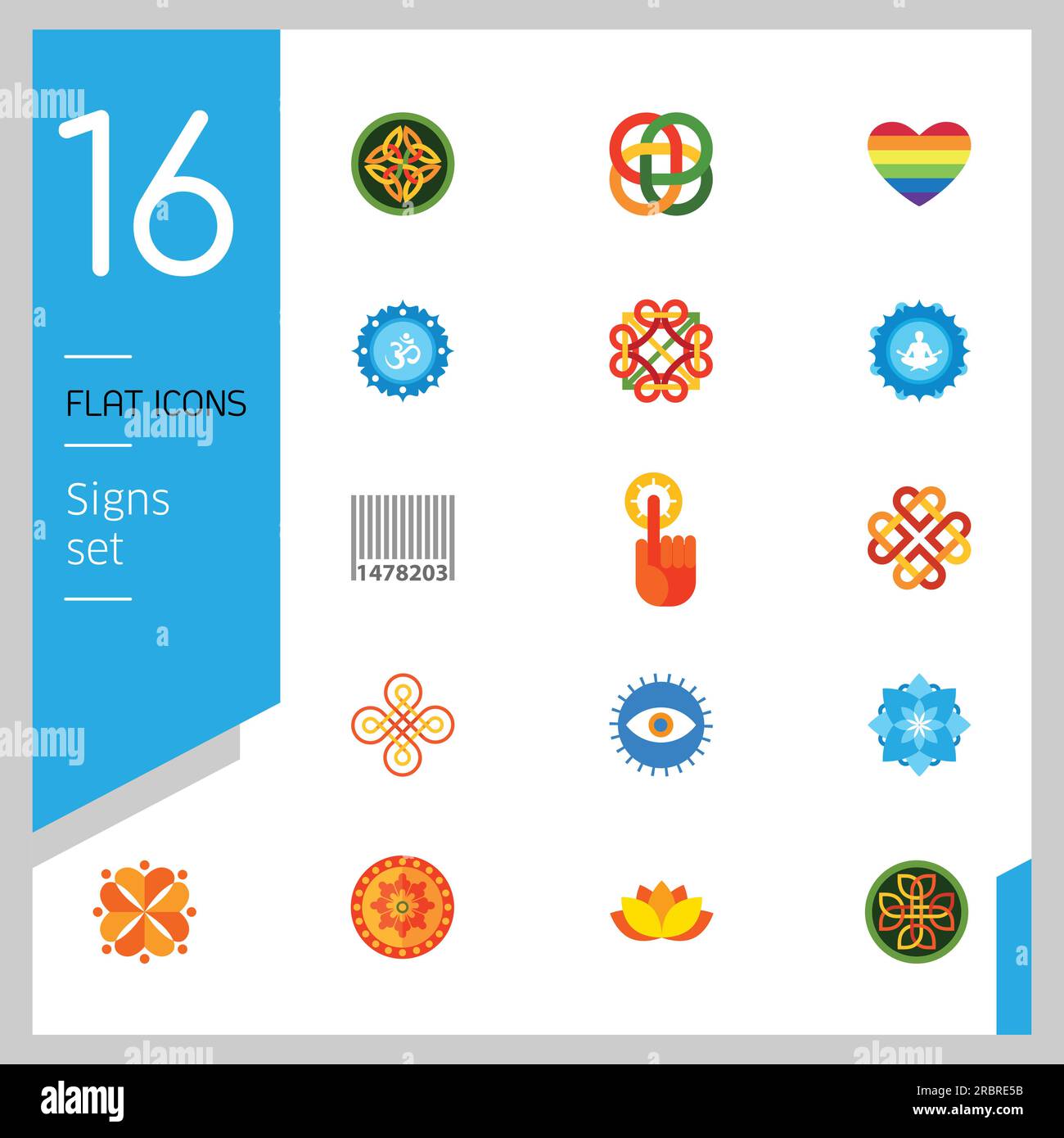 Signs flat icons set Stock Vector Image & Art - Alamy