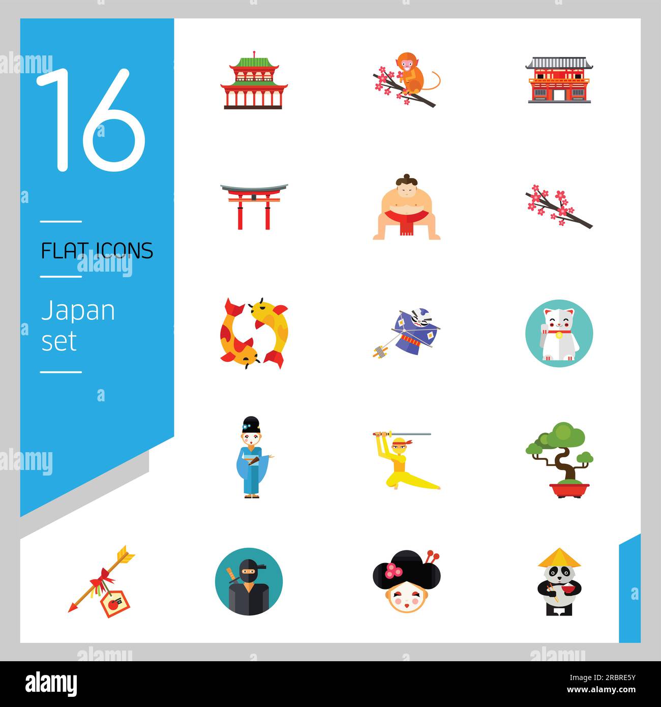 Japan Icon Set Stock Vector Image & Art - Alamy