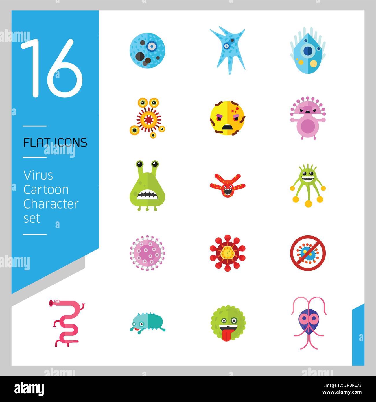 Virus Cartoon Character Icons Set Stock Vector Image & Art - Alamy