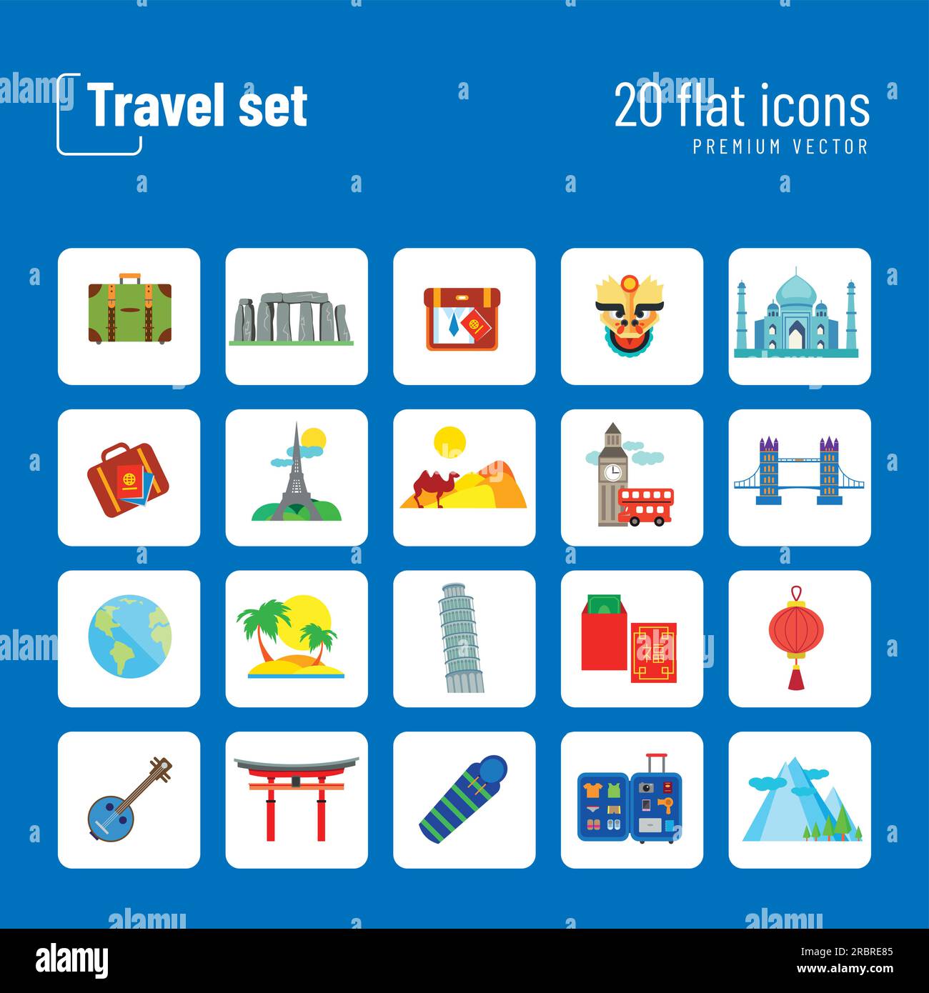 Travel flat icons set Stock Vector Image & Art - Alamy
