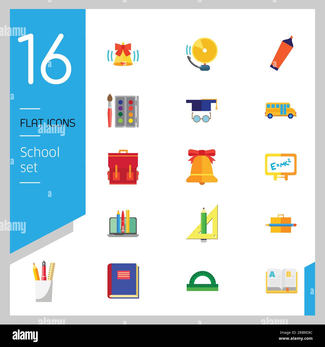 School Icons Set Stock Vector Image & Art - Alamy