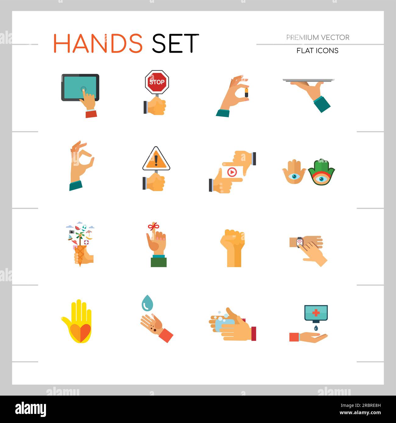 Hands Icons Set Stock Vector Image & Art - Alamy